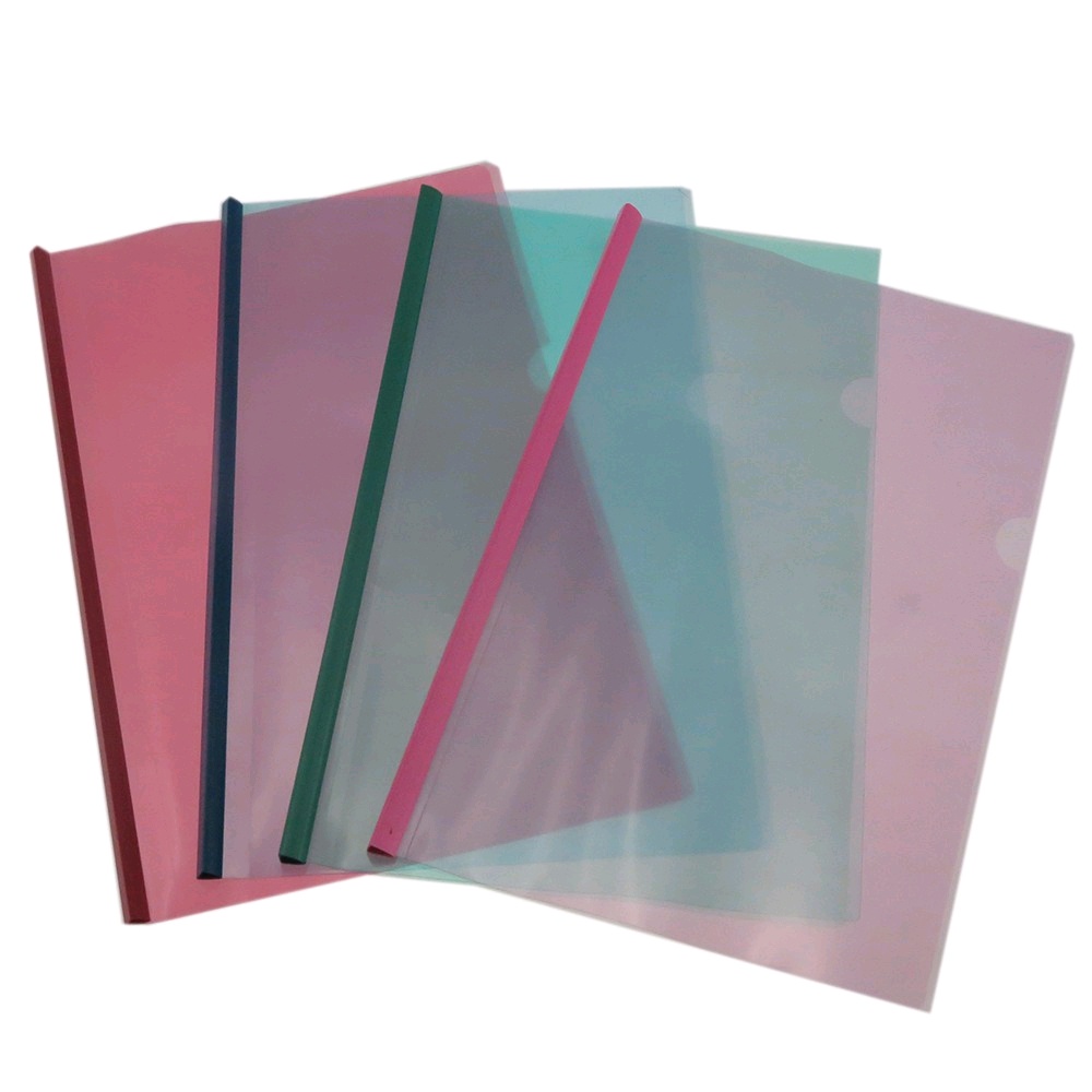 KES plastic sliding folder long and short clear and colored paper ...
