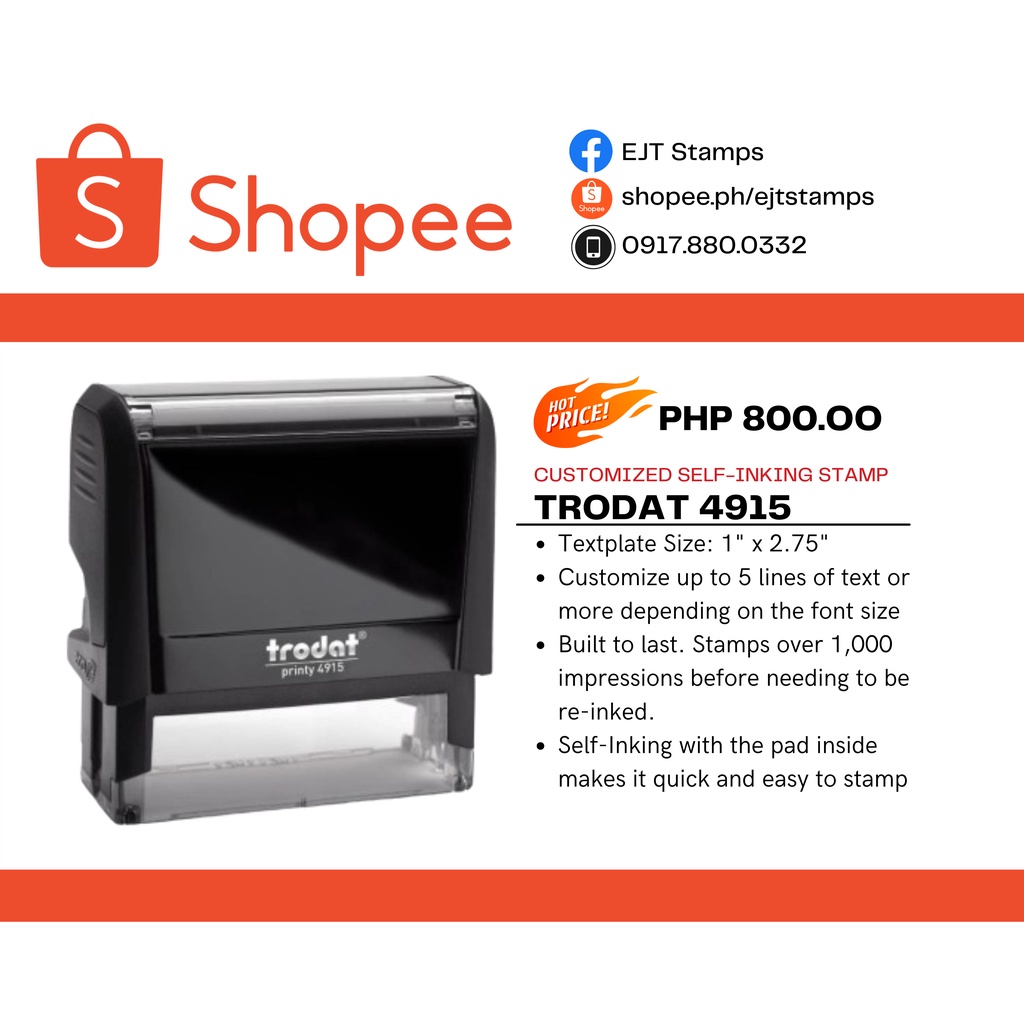Trodat 4915 Customized Self-inking Stamp | Shopee Philippines