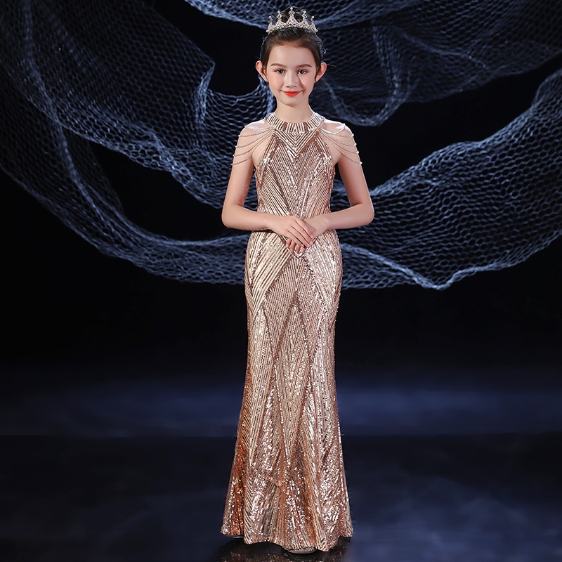 Sparkly Prom Dress for Kids Girls Child Formal Evening Dresses Long ...