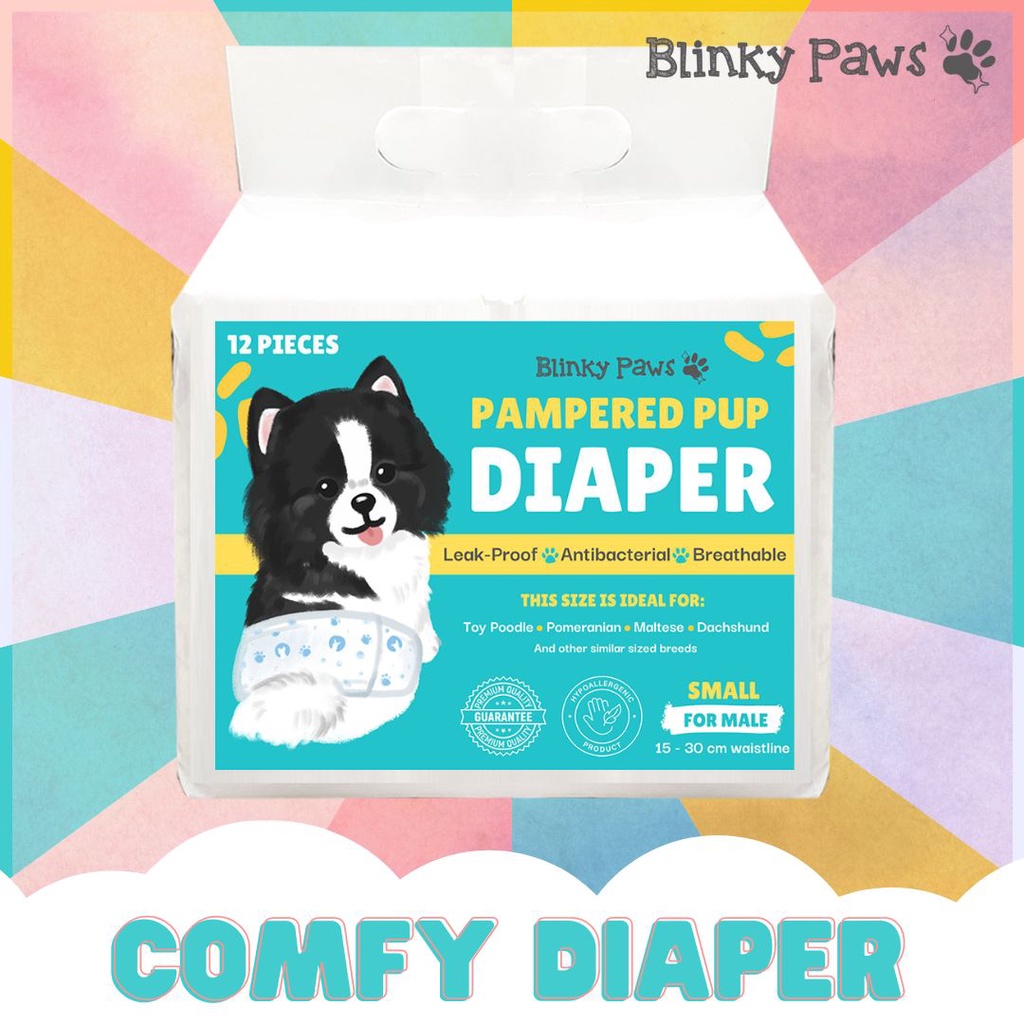 Blinky Paws Pet Diaper for Male Dogs 12 Pieces per Pack Comfy ...