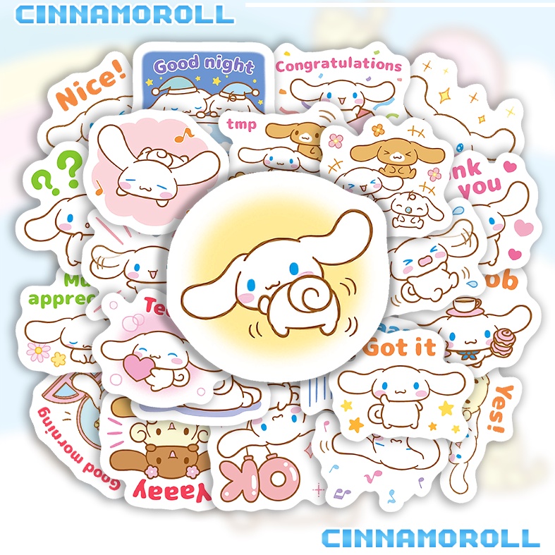 【24pcs】Cinnamoroll emoji sticker sets - Vinyl Waterproof Sticker ...