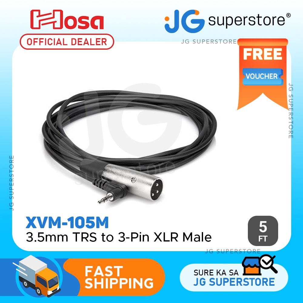 Hosa Technology XVM-105M Stereo 3.5mm Mini Right-Angle Male to XLR Male Cable (5-Feet) | Shopee ...