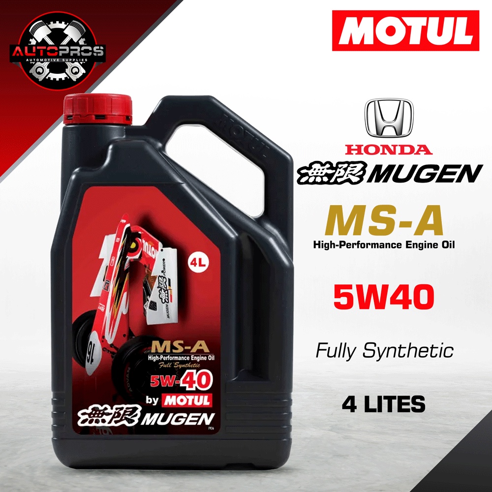 MOTUL Mugen MSA 5W40 Fully Synthetic Honda Engine Oil 4L | Shopee ...