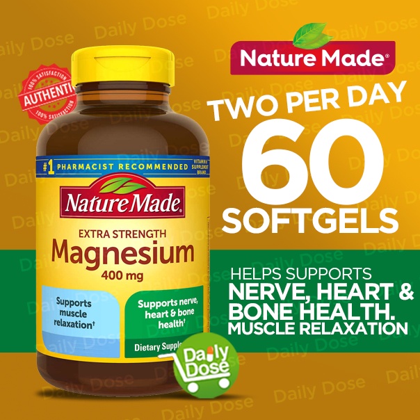 Nature Made Extra Strength Magnesium 400 mg., Softgels | Shopee Philippines