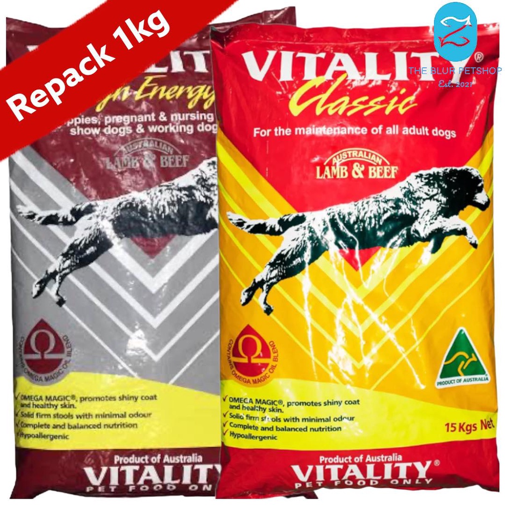 1kg Lamb and Beef Classic Adult High Energy Puppy I Vitality Dog Dry Food | Shopee Philippines