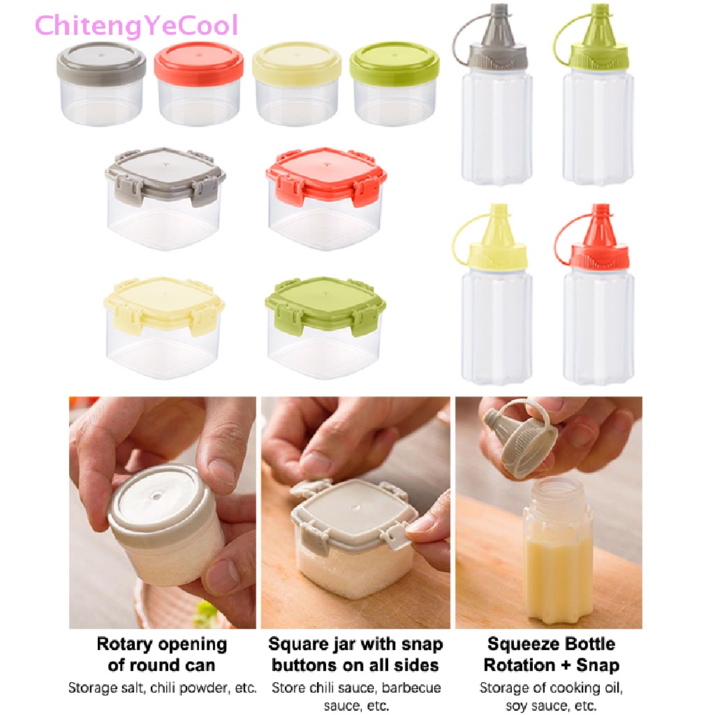 【HGPH】 1Set Spices Bottle Mini Sauce Bottle Seasoning Box Spice Jar ...