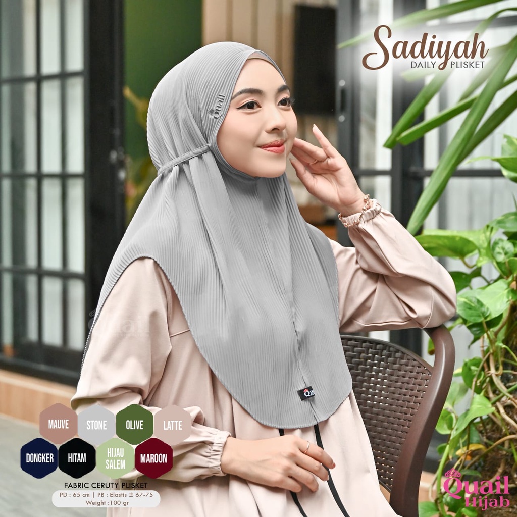 Sadiyah Daily Pleated Original Quail Hijab Women's Fabric Ceruty ...