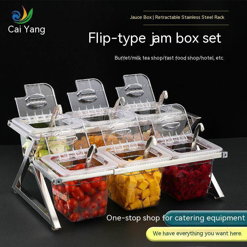 Plastic transparent milk tea shop fruit powder box pearl jam box set ...