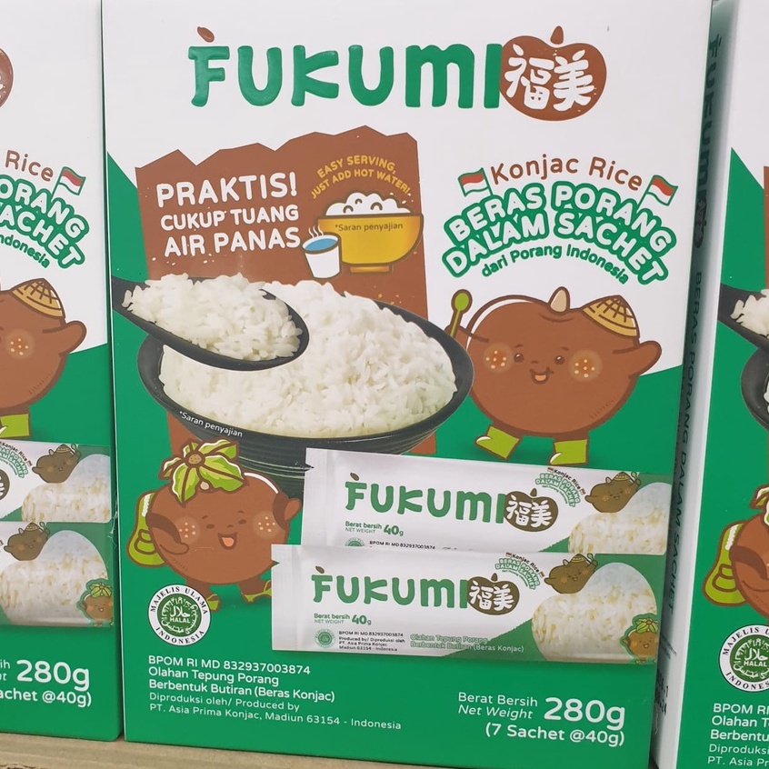 Instant Fukumi Rice 280gr Contents 7 Sachets @40gr Konjac Rice | Shopee ...