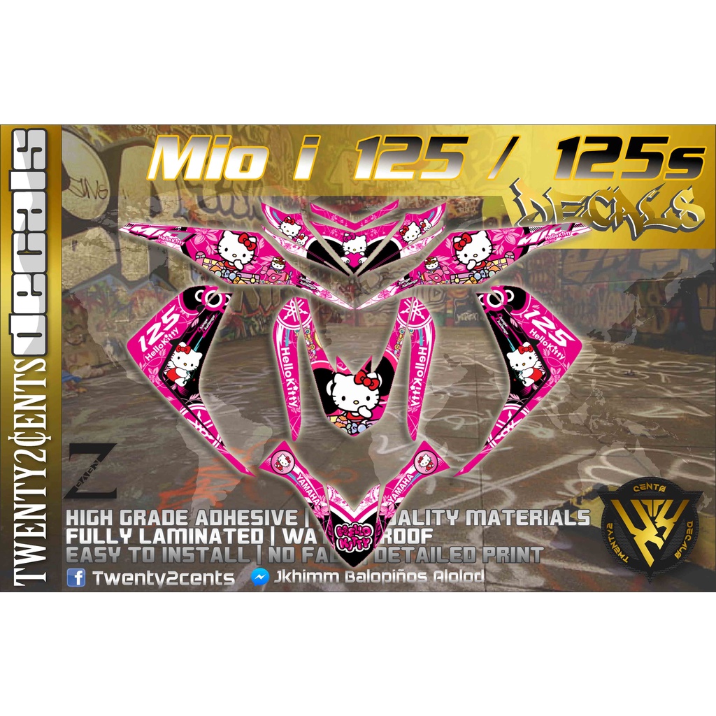 Yamaha Mio i 125 / 125s Decals High-Quality Stickers (hello kitty ...
