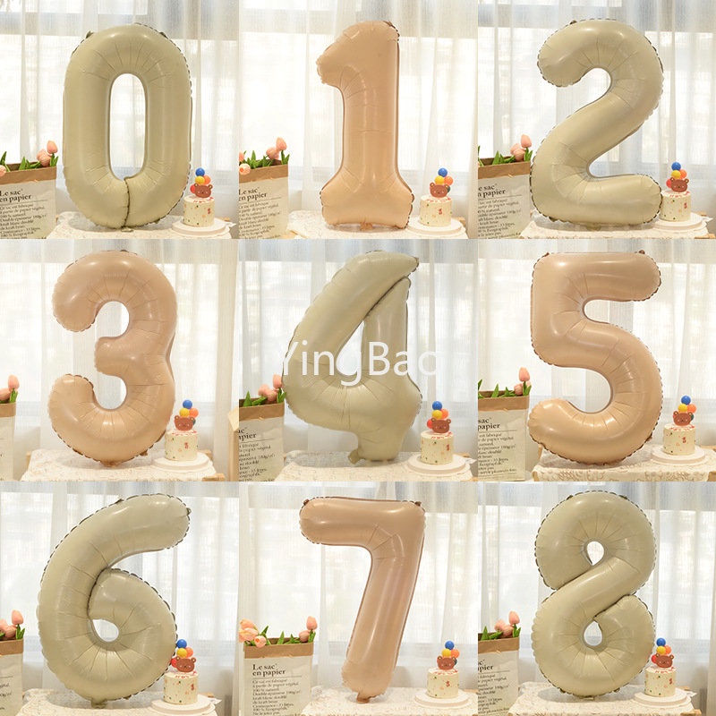 32/40Inch Cream Color Number Balloons 1-9 Large Digital Foil Helium ...
