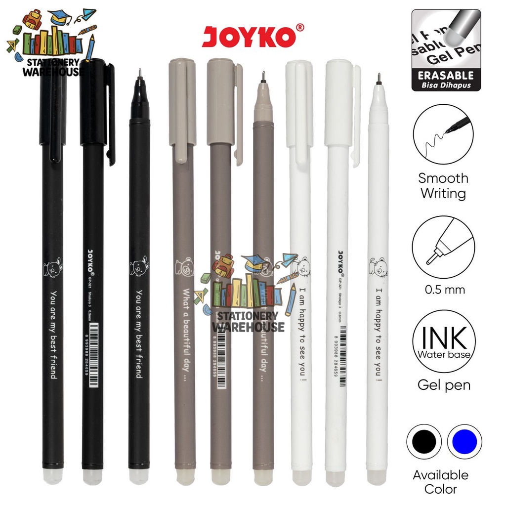 Erasable Gel Pen Erasable Pen Joyko GP-321 Shokyo 3 Gel 0.5 mm | Shopee ...
