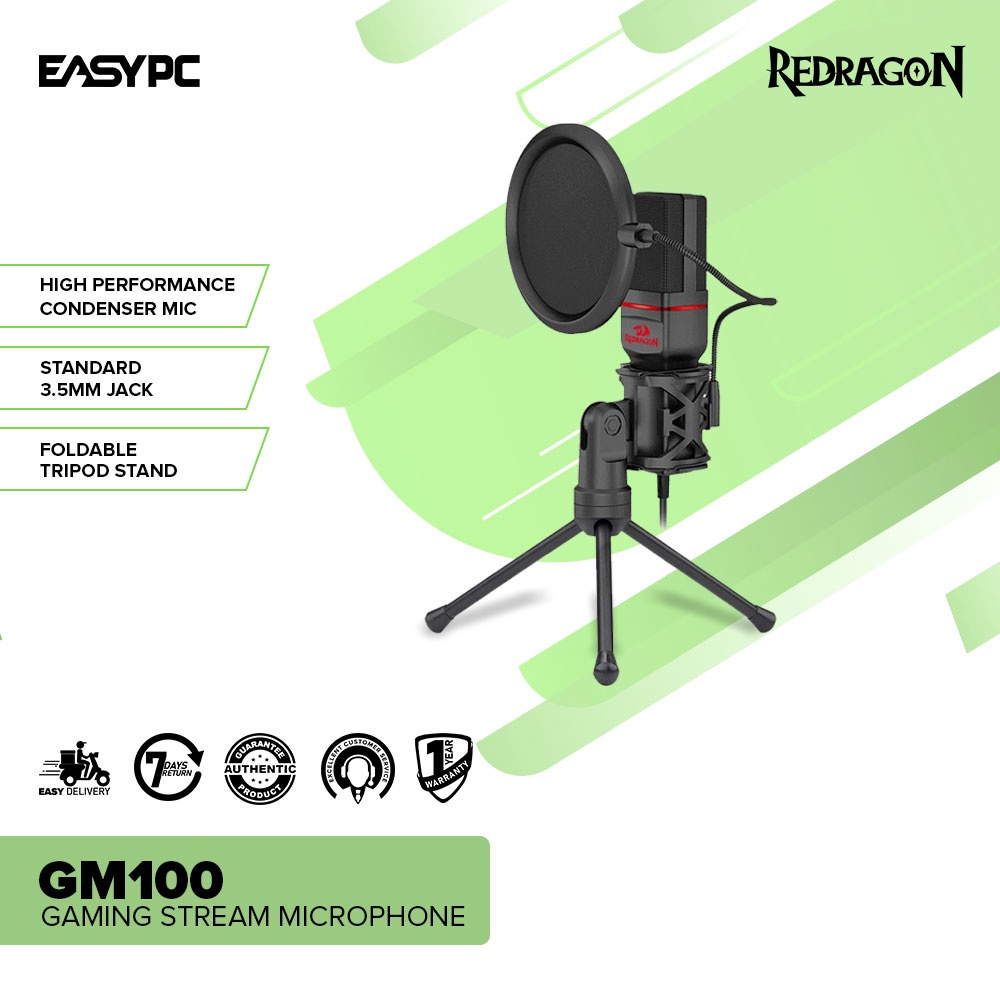 EasyPC | Redragon GM100 Tripod gaming stream microphone| Portable ...