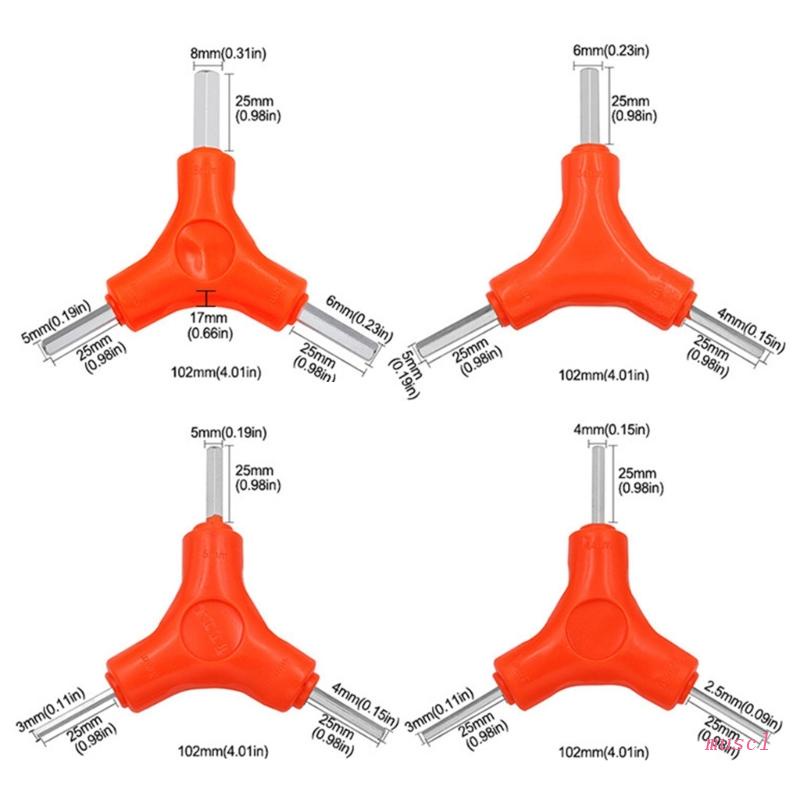 musc 3 Way Hex Wrench 3 In 1 Y type Hex Allen Wrench Trigeminal Hex Key ...