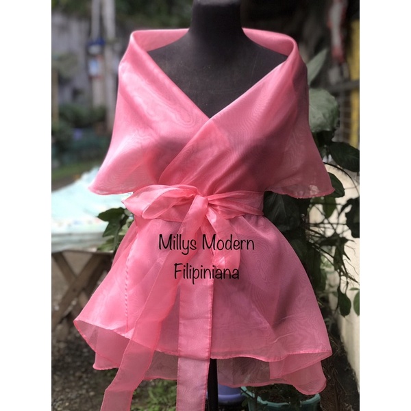 Millys Modern Filipiniana wrap around/ Pomelo Plain medium -2xl ...