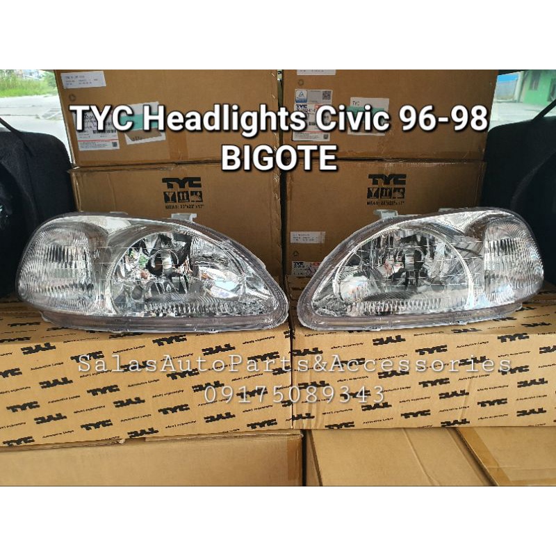 Honda Civic 96-98 (Bigote) TYC Headlights. *Brandnew | Shopee Philippines