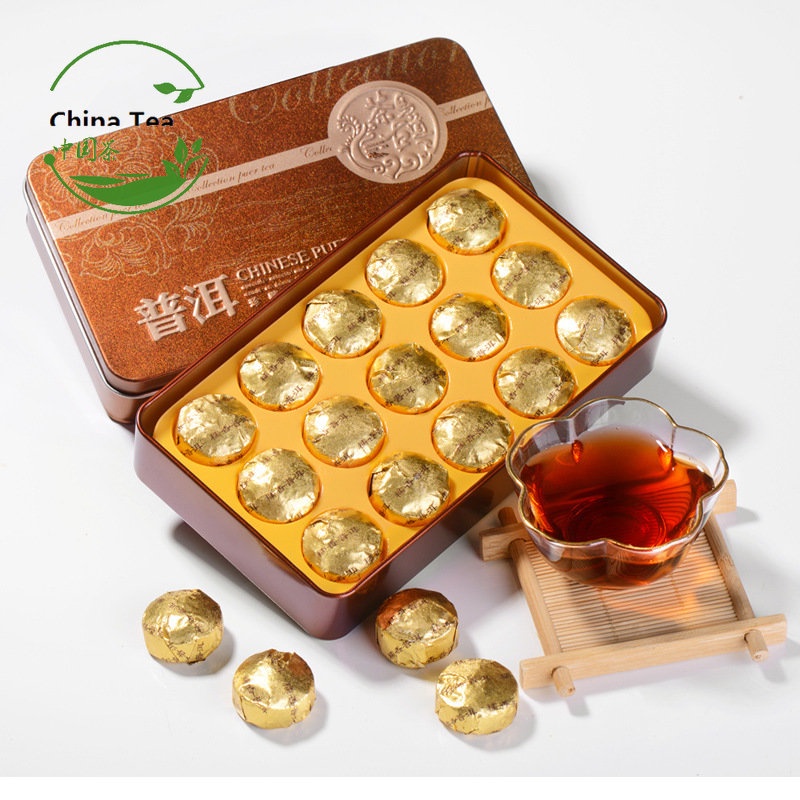 Pu'er Tea Ripe Tea Leaf Xiaotuo Tea Gift Box of 15 Capsules 75 Grams ...