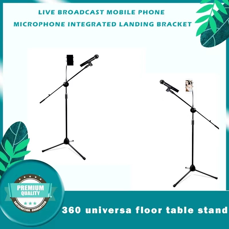 Microphone Floor Stand 360 Adjustable with Broadcast flexible Bracket ...