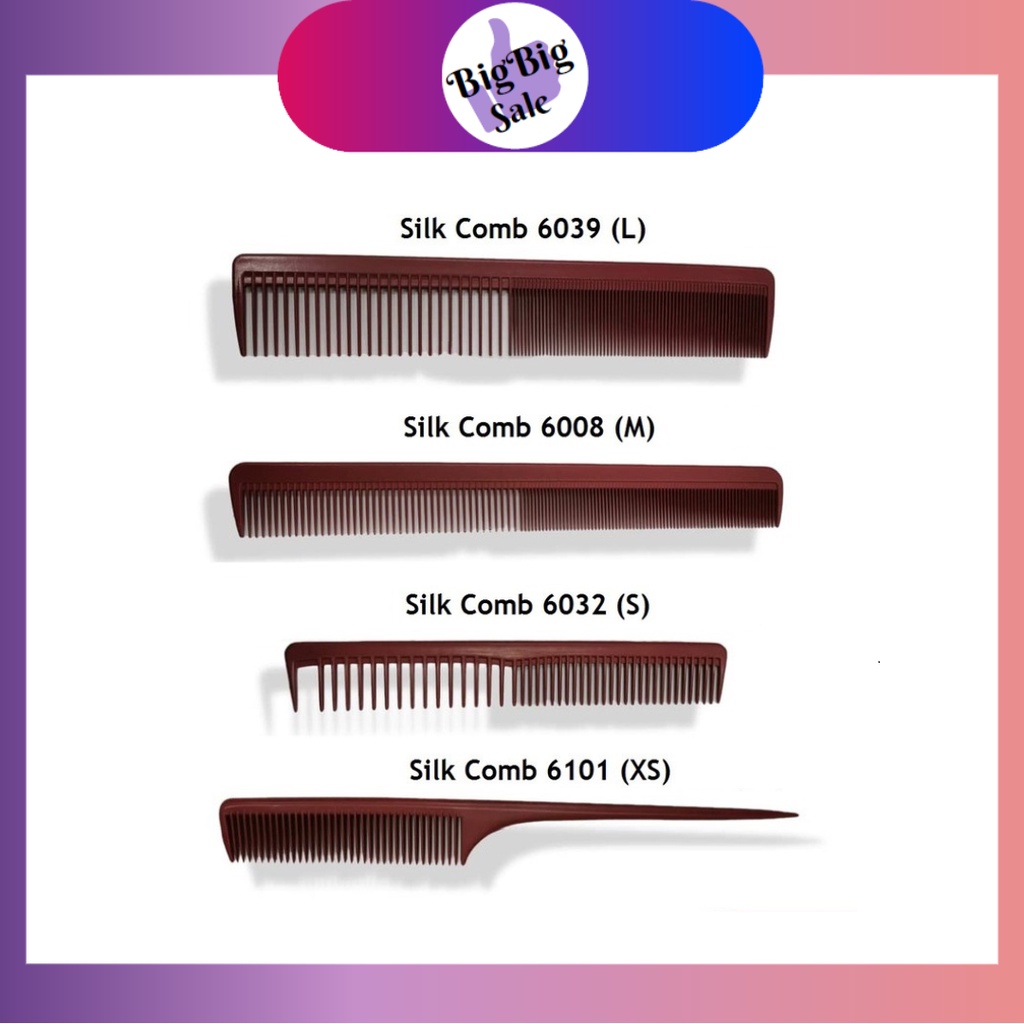 Silkcomb Hair Silk Comb ( Maroon ) - 6101 / 6032 / 6008 / 6039 | Shopee ...