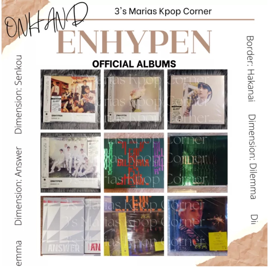 OFFICIAL ENHYPEN ALBUMS (SEALED & UNSEALED)ONHAND DILEMMA, ANSWER ...