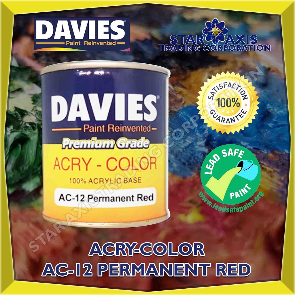 DAVIES PREMIUM GRADE ACRY-COLOR 100% ACRYLIC BASED WHITE BASED PAINT AC ...