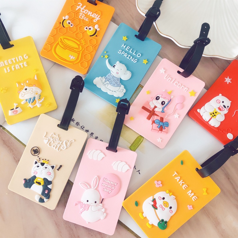 aalucky Creative PVC Soft Plastic Cute Cartoon Boarding Pass Silicone ...