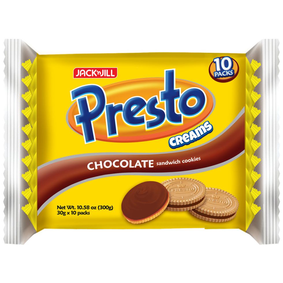 Jack 'n Jill Presto Creams Chocolate Sandwich Cookies 30gx10s | Shopee ...