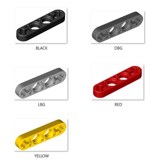 LEGO Technic: Liftarm Thin 1x4 - Axle Holes (quantity varies per color ...