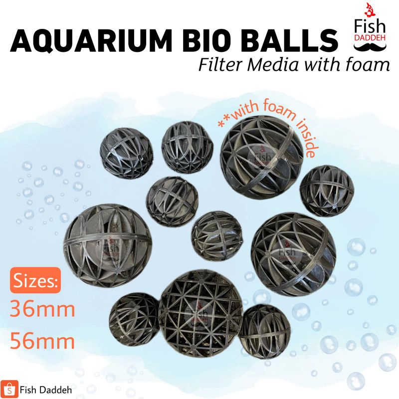 Aquarium Bio Balls Filter Media w/ foam 36mm | 56mm | Shopee Philippines