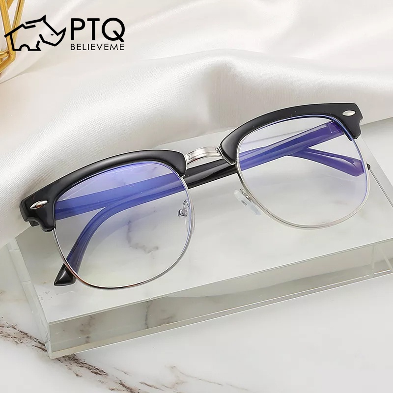 Nearsighted Glasses for Women Men's Half-frame Student Glasses with ...