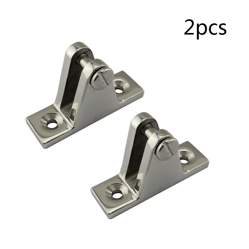 2PCS 316 Stainless Steel Deck Bimini Side Mount Hinge 60mm Mirror ...