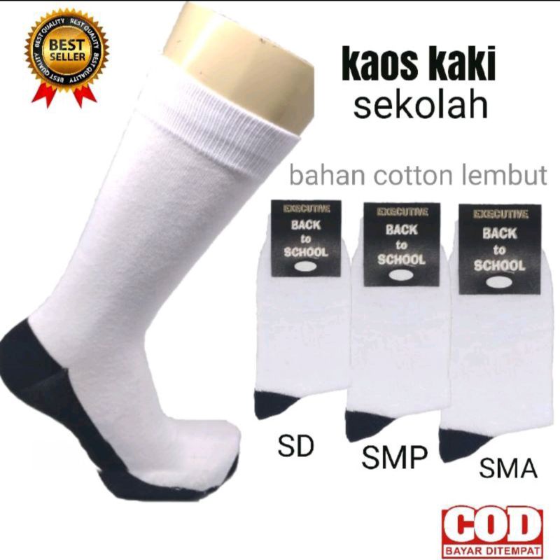 PUTIH HITAM Elementary School Socks/SMP/SMA/SMP/SMA/ Long White School ...