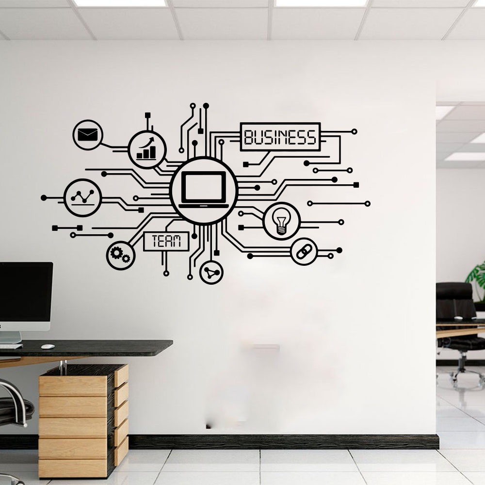 Circuit Board Technology Business Office Room Wall Sticker Team ...