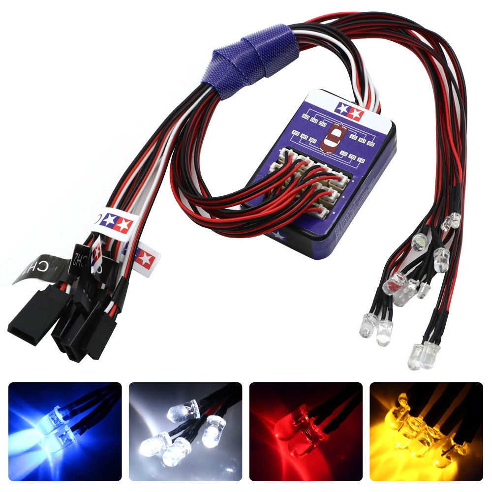 12 Simulation Flash Light LED Lighting Kit Steering Brake for 1/10 ...