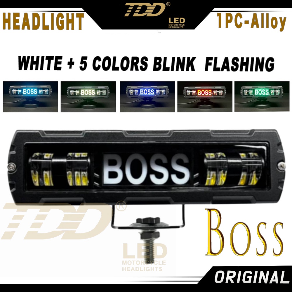 TDD Original Headlight Straight BOSS (40W) White Color W/ 5 Flashing ...