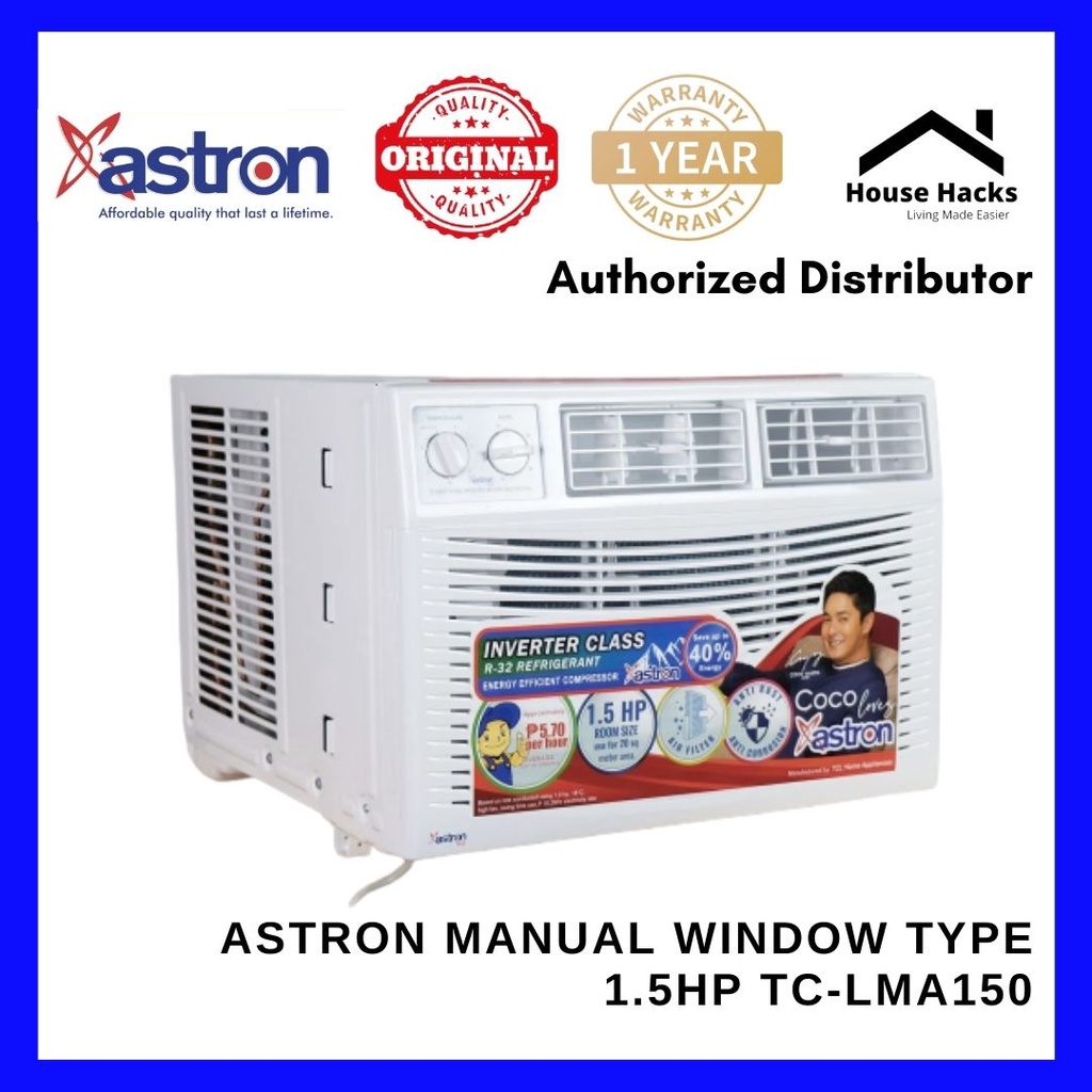 Astron Manual Window Type 1.5HP TC-LMA150 (House Hacks) | Shopee Philippines