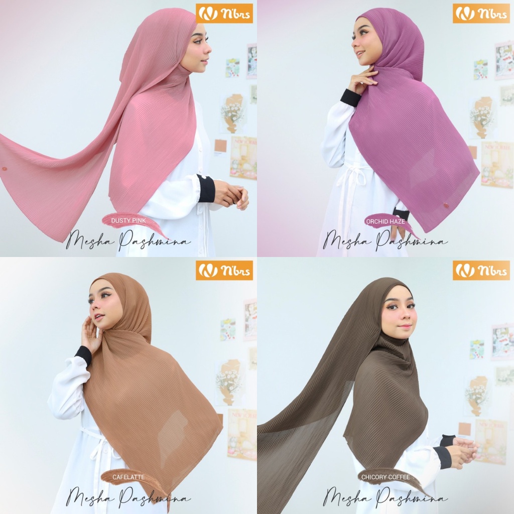 Nibras Hijab Pashmina Plisket - Mesha | Shopee Philippines