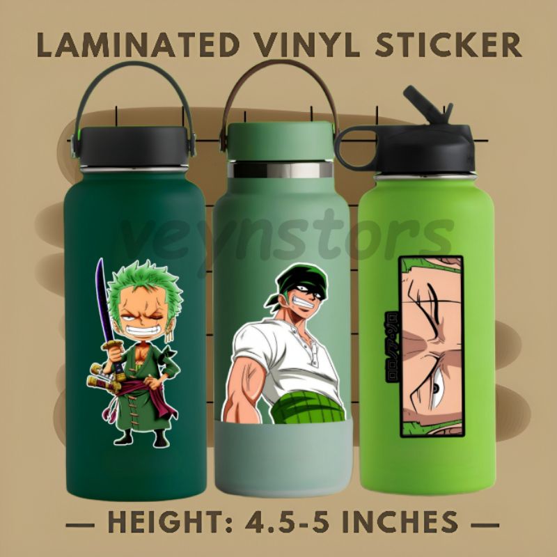 ONE PIECE ZORO PEEKER LAMINATED VINYL STICKER FOR AQUAFLASK/TUMBLER ...