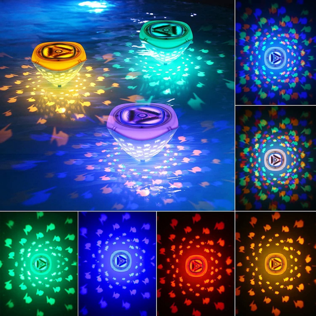 LED Pool Waterproof Bathtub Small Fish Projection Bath Light Tank Water ...