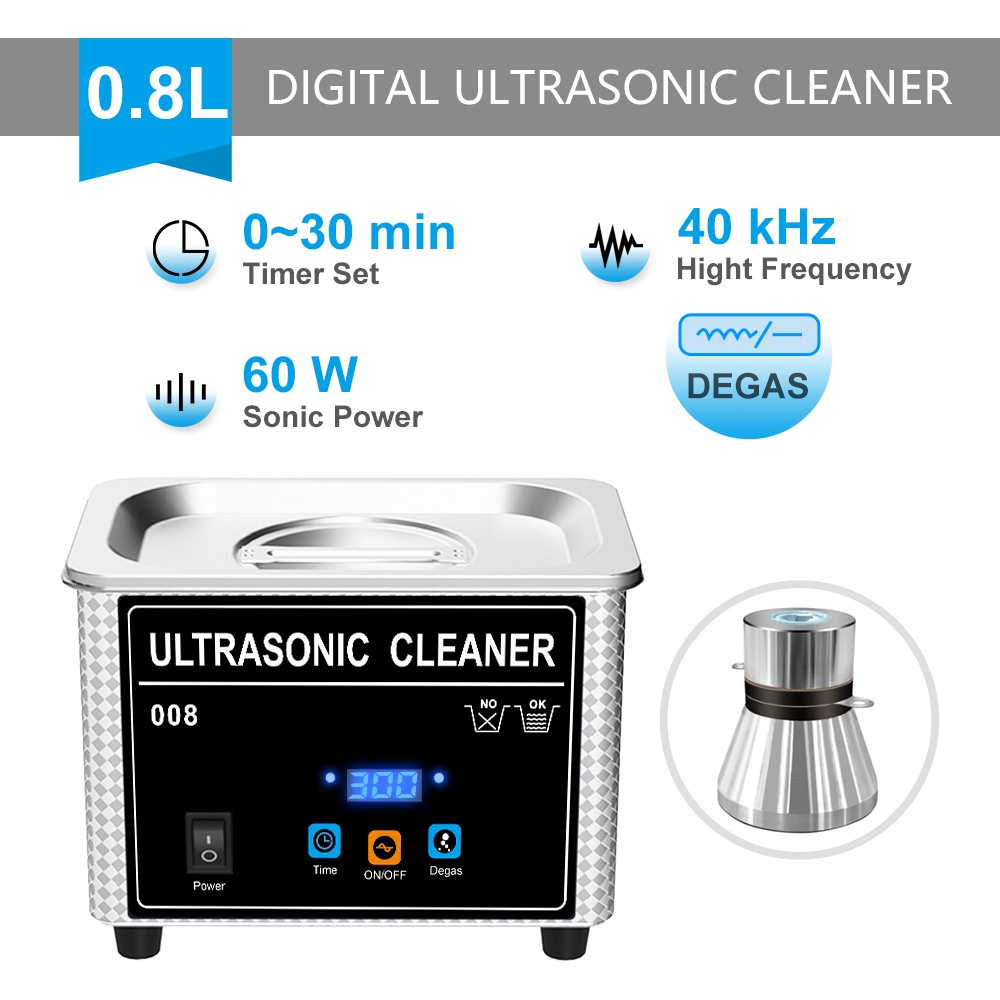 Ultrasonic Cleaner Bath 800ml Ultrasounic cleaning SUS304 Basket ...