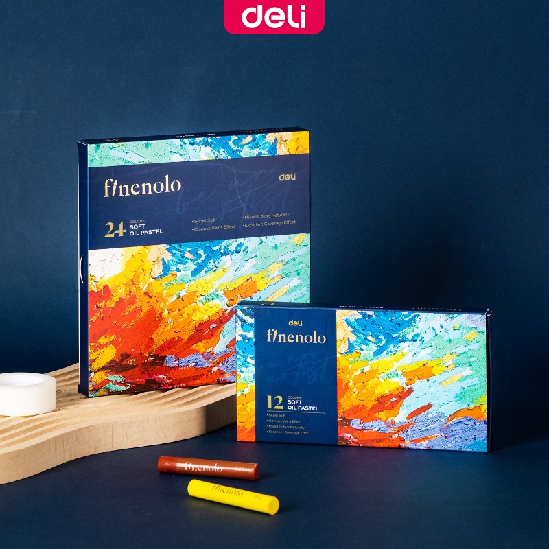 Finenolo by Deli 12/24 Pcs Color Oil Pastel Art Painting Pastel School ...