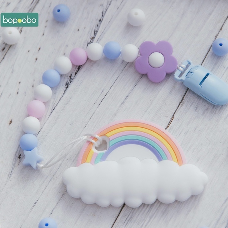 【Ready Stock】Flower pacifier chain set Pacifier Chain 4 Type Silicone ...