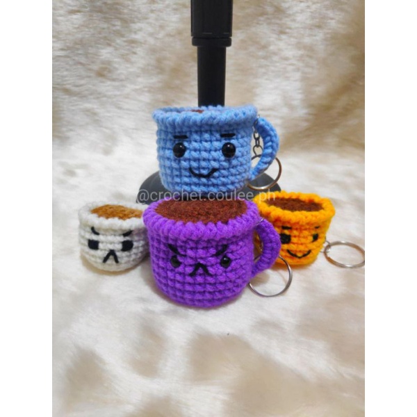 Crochet Angry Happy Coffee Mug Keychain Amigurumi | Shopee Philippines