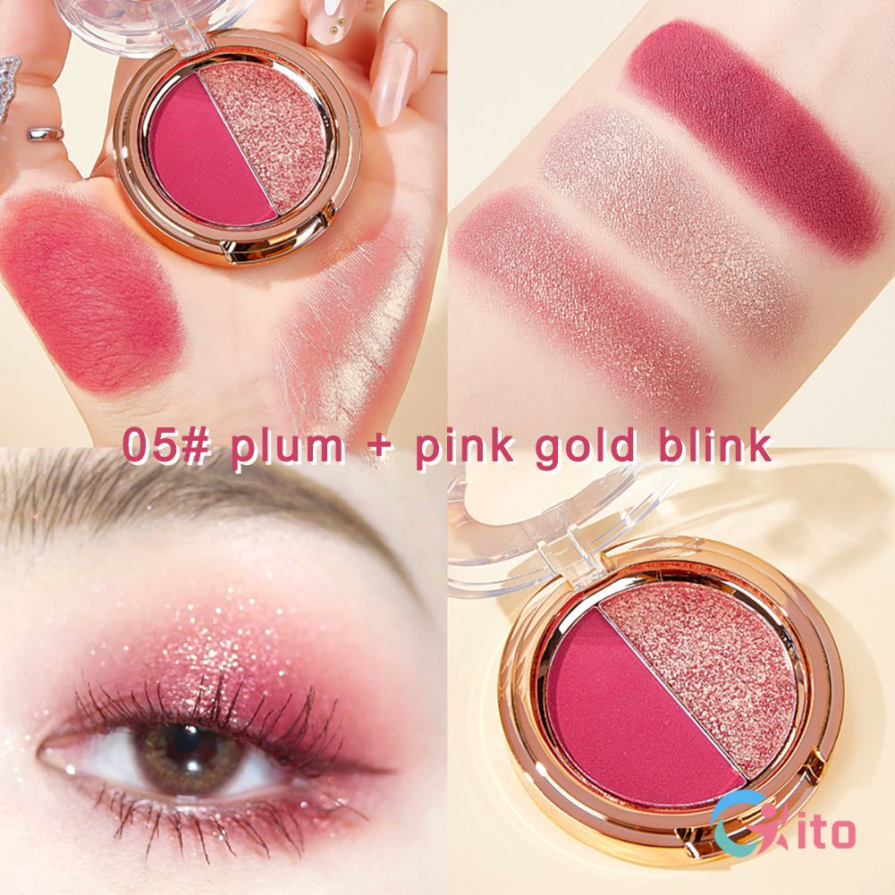 [ready] Kiss Beauty Two-color Eye Shadow Pumpkin Earth Color Eye Shadow ...