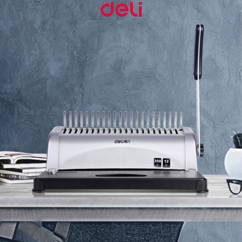 Deli Comb Binding Machine 21 Hole Paper Punch Puncher A4 Comb Heavy Binding Machine E3872/E3873 ...