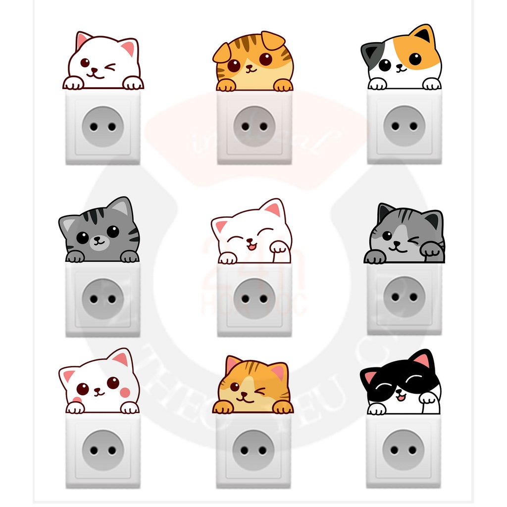 Sticker 9 adorable KITTENS - POWER OUTLET Sticker | Shopee Philippines