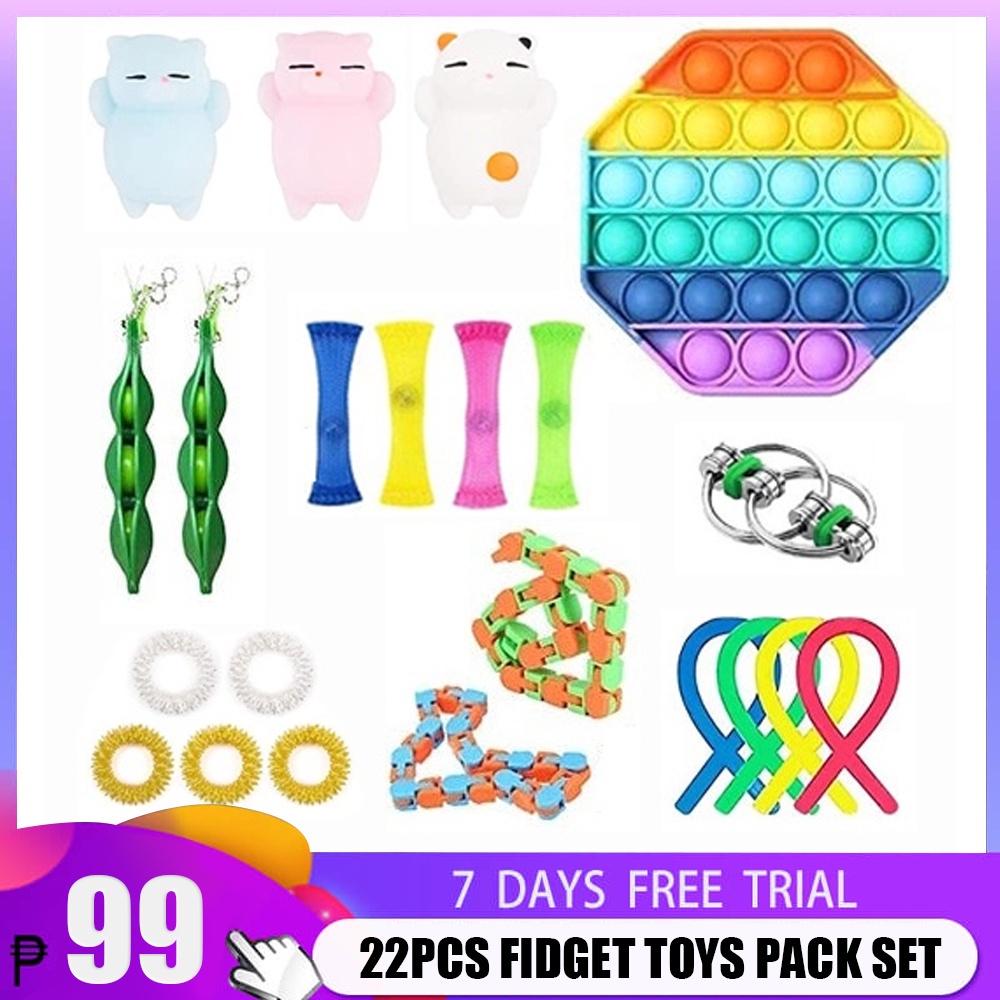 22pcs Fidget Toys Pack Set Pack Anti Stress Halloween Advent Pop Figet ...