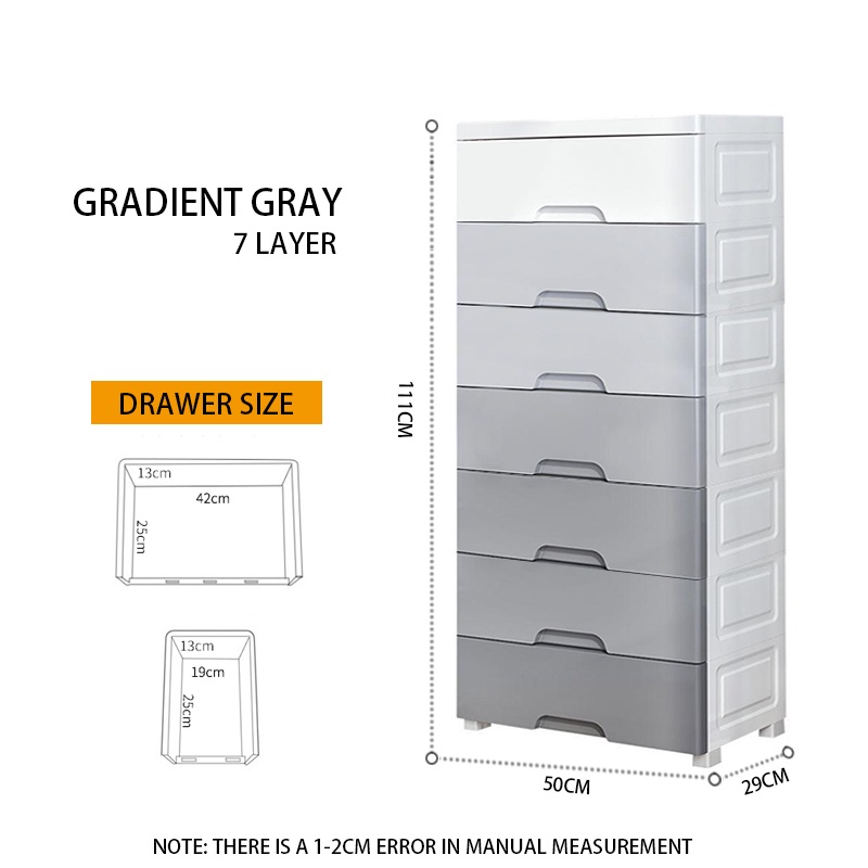 【Free Gift 】4 5 6 7 Layer Grey Durabox Cabinet Drawer Plastic Wardrobe ...