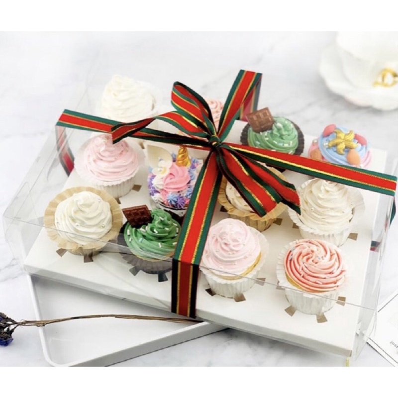 Transparent Acetate Cupcake Box of 6 and 12 holes FREE RIBBON | Shopee ...