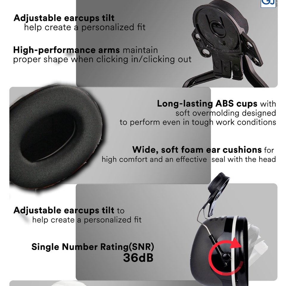 3M X5P5E PELTOR Helmet Attached Electrically Insulated Safety Earmuff ...
